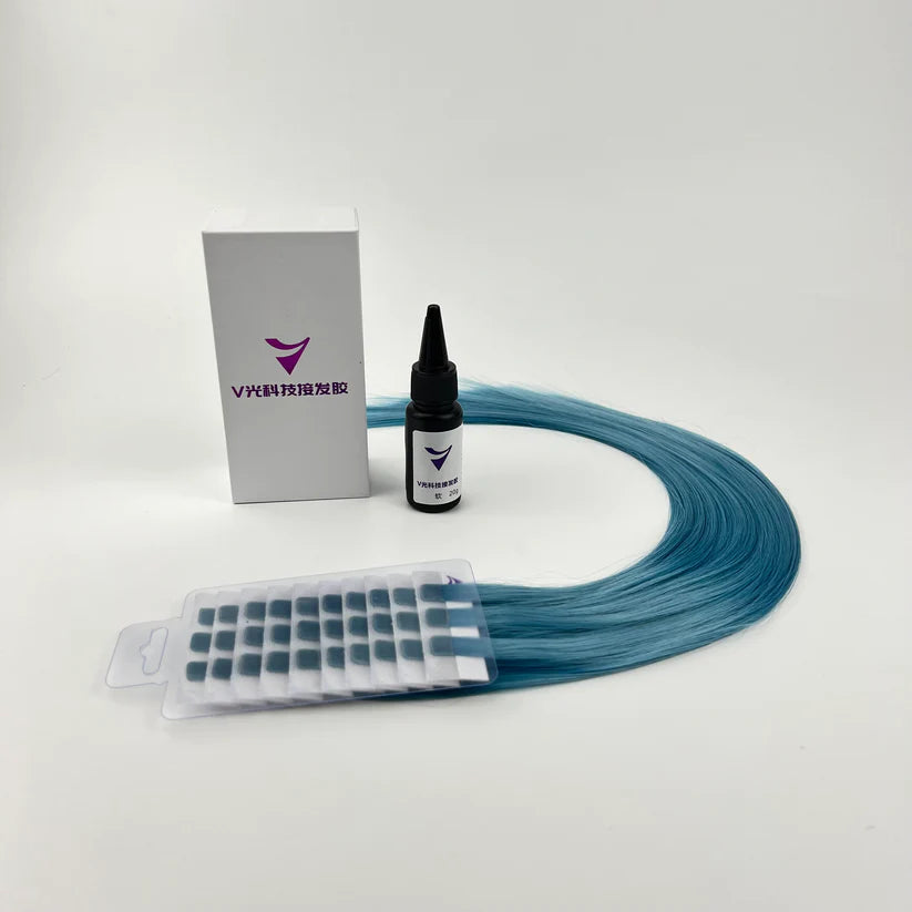 V-light hair extensions Practice Hair+resin glue – HoomyHair